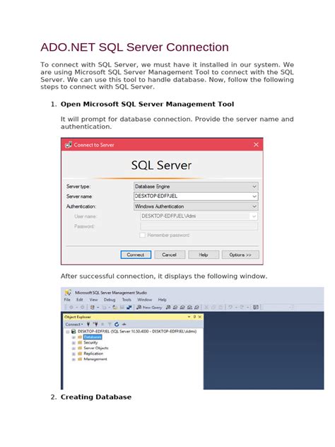 Sql Server Connection Pdf Microsoft Sql Server C Sharp