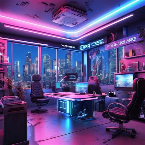 Premium Photo Cyberpunk The Office Cyberpunk The Officegenerative Ai