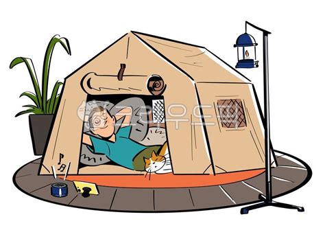 캠핑 텐트 랜턴 식물 휴식 사진 이미지 일러스트 캘리그라피 미리디스톡작가
