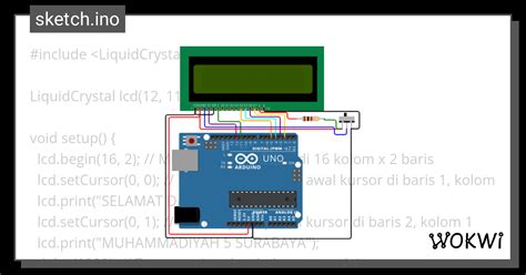 LCD Berjalan Wokwi ESP32 STM32 Arduino Simulator