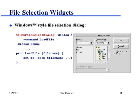 File Selection Widgets