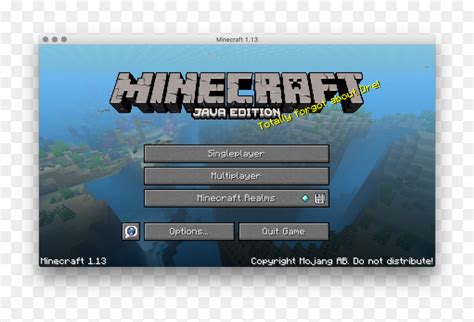 Minecraft Title Screen 1 13 Hd Png Download Vhv