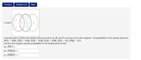 Solved A Sample Space Contains Six Sample Points And Events