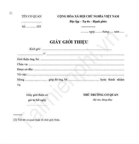 Download mẫu giấy giới thiệu của công ty File word mới nhất