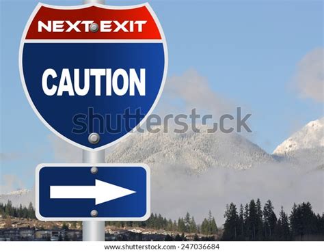 Caution Road Sign Stock Illustration 247036684 Shutterstock