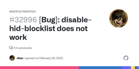 [bug] disable hid blocklist does not work · issue 32996 · electron
