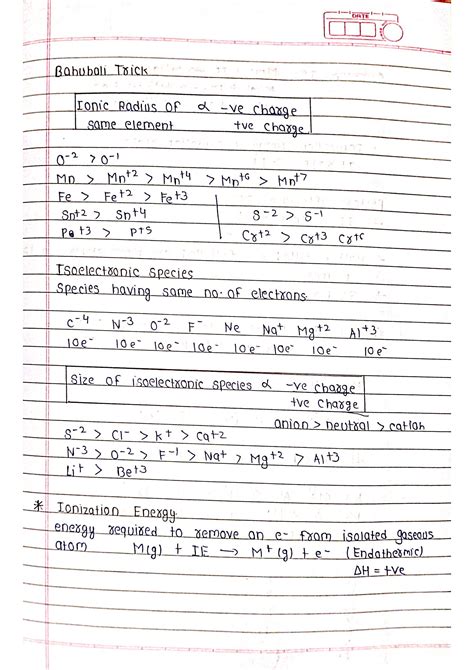 Periodic Table Chemistry Handwritten Notes Pdf Download