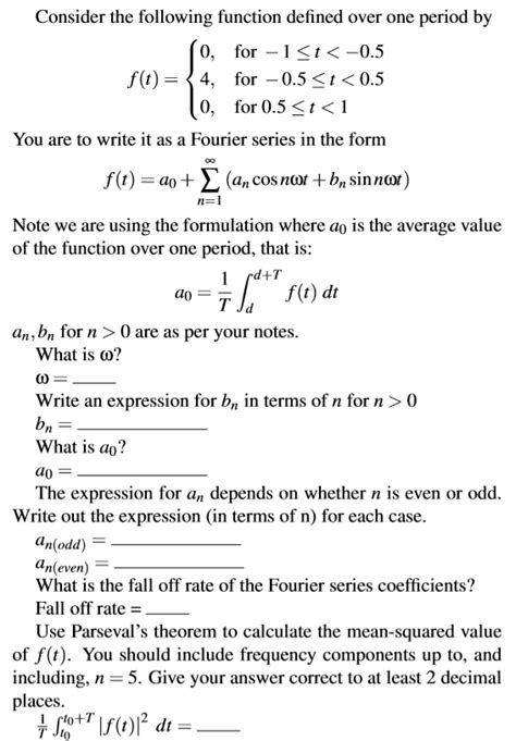 Solved Consider The Following Function Defined Over One Chegg