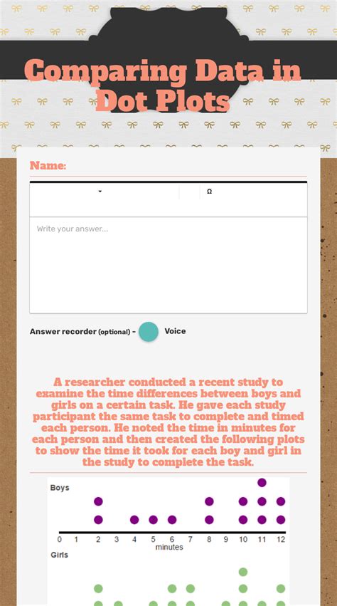 Comparing Dot Plots Worksheet Printable Calendars At A Glance