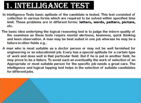 Intelligence Test Complete Explanation And Its Types