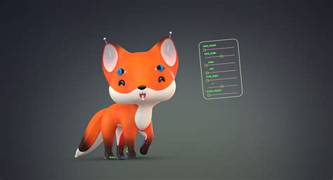 귀여운 만화 여우 2 3d 모델 79 Obj Fbx Max Free3d