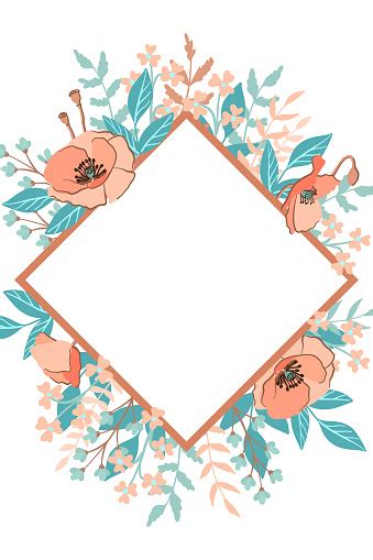 클래식과 Refind 결혼식 초대 카드 꽃 프레임 배경 손으로 그린된 꽃 요소 레이블 벡터 디자인 템플릿 절연입니다 유행과 패션에 날짜 환영 카드를 저장 녹 색 0명에 대한