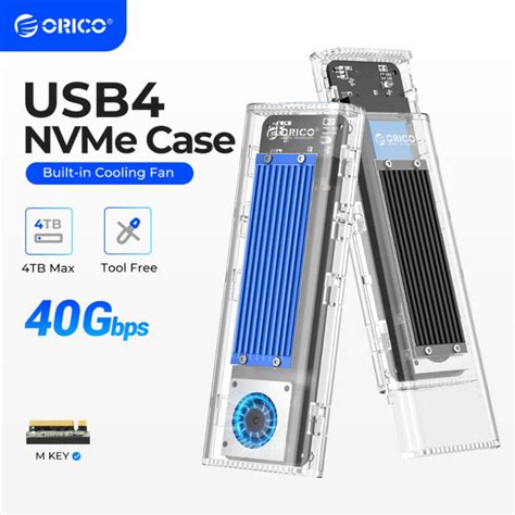 Orico 40gbps Usb4 M 2 Nvme Ssd Enclosure With Cooling Fan M2 Nvme Case Enclosure Compatible With