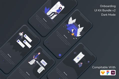Onboarding Ui Kit Bundle V2 Dark Mode Graphic By Betush · Creative Fabrica