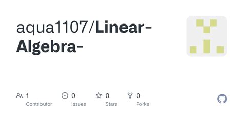 Linear Algebra 선형대수 2장md At Main · Aqua1107linear Algebra · Github