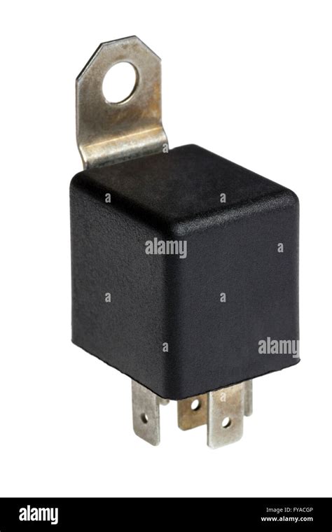 Electronic Collection Car Electromagnetic Relay Switch Isolated On White Background Stock