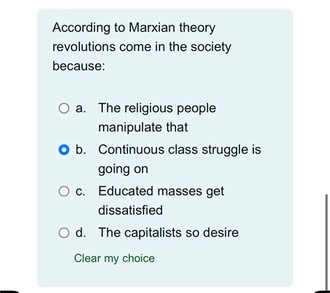 Solved According To Marxian Theory Revolutions Come In The