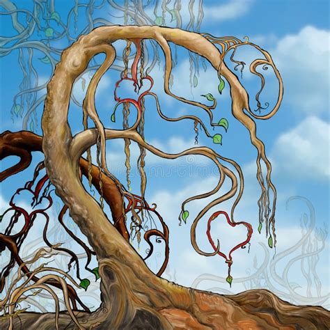 Tree With Hearts In Branches Stock Illustration Illustration Of Bends Concept 57148773