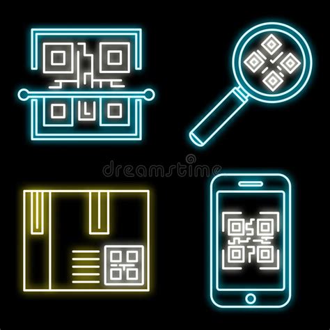 Qr Code Element Icons Set Vector Color Stock Illustration Illustration Of Card Thin 297191577