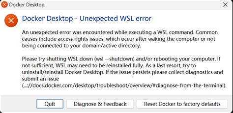 docker desktop 启动报错 unexpected wsl error win11 docker docker desktop