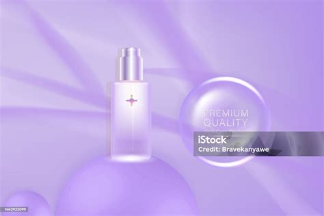 미용 제품 광고 디자인 사용할 준비가 된 히알루론산 콜라겐 솔루션 광고 배경이 있는 보라색 화장품 용기 고급 스킨케어 배너 그림 벡터 Dna에 대한 스톡 벡터 아트 및 기타