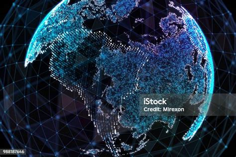 자세한 가상 행성 지구의 3d 그림입니다 기술 디지털 글로브 세계입니다 0명에 대한 스톡 사진 및 기타 이미지 0명 구