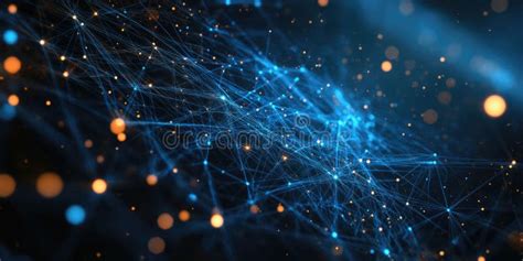 Glow Network Abstract Interconnected Nodes And Lines With Warm Golden