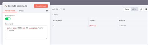 encoding stdout in execute command node questions n8n