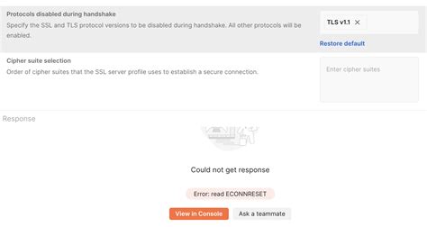 run tests after error read econnreset help hub postman community