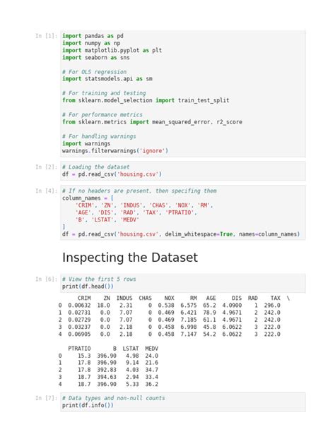 Implementing Ols Regression On Boston Housing Secondary Dataset Also Check The Data For Missing