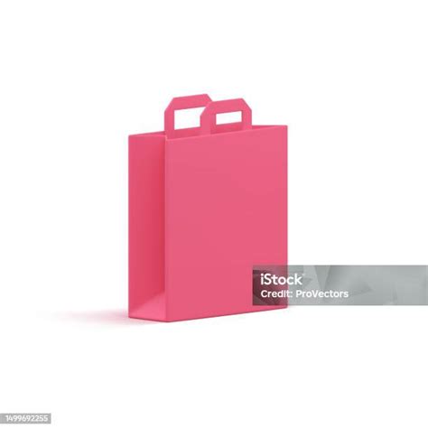 분홍색 종이 쇼핑백 운반 용 손잡이 구매 매장 특별 제공 3d 아이콘 벡터 0명에 대한 스톡 벡터 아트 및 기타 이미지 0명 3차원 형태 가방 Istock