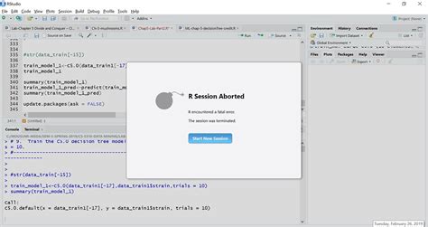 Fatal Error During Decision Tree Algorithm R Rstudio Ide Posit
