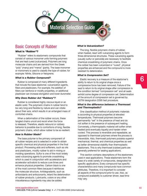 Section6 Material Selection Guide Pdf Polymers Natural Rubber