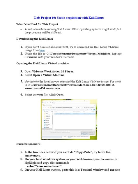 Lab Proj 10 Kali Static Pdf Virtual Machine Computer File