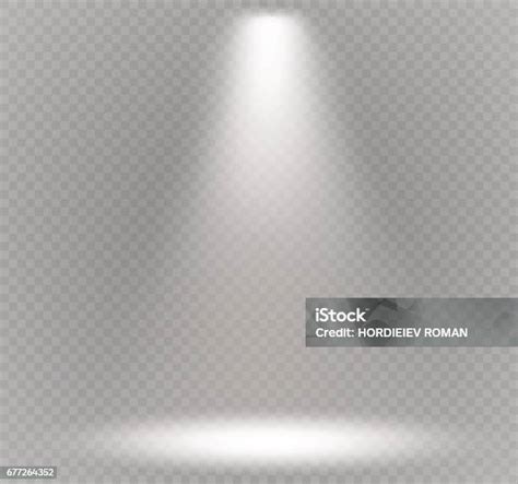 벡터 스포트 라이트입니다 빛 효과입니다 현장 조명 격자 무늬 어두운 배경 투명 효과 스포트라이트에 대한 스톡 벡터 아트 및 기타