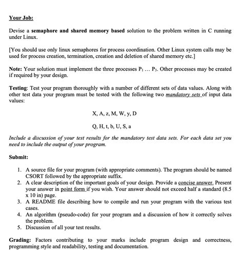 Solved Concurrent Sorting Using Semaphores In This
