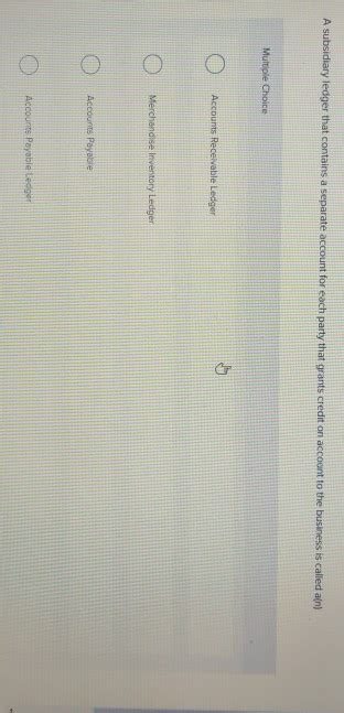 Solved A Subsidiary Ledger That Contains A Separate Account Chegg Com