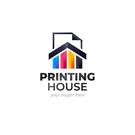 그라데이션 인쇄소 로고 디자인 서식 파일 무료 벡터