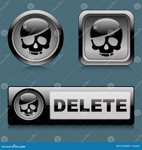 Set Web Buttons Delete Stock Vector Illustration Of Icon