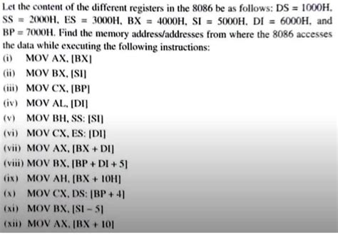 Texts Let The Content Of The Different Registers In The Be As