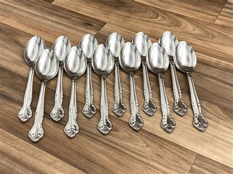 Vintage Stainless Flatware Set Rose Pattern Service For 6 Etsy