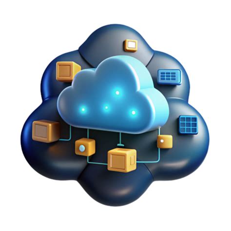 3d Illustration Of Cloud Computing Network Data Storage 55238630 Png