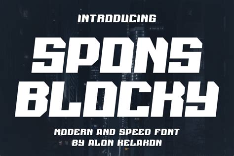 Spons Blocky Regular Font XFonts Pro