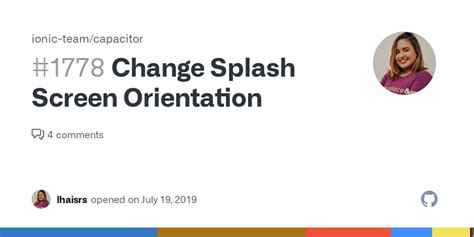 Change Splash Screen Orientation Issue Ionic Team Capacitor GitHub