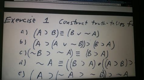 Solved Construct A Truth Table FOR ONLY A Using T F Chegg Com