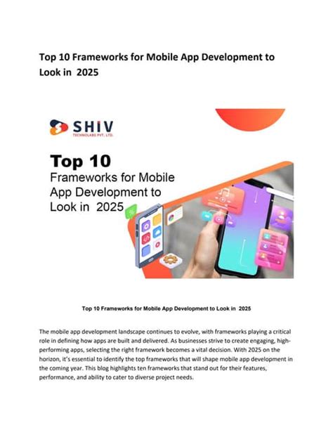 Top Mobile App Development Frameworks For 2025 Pdf