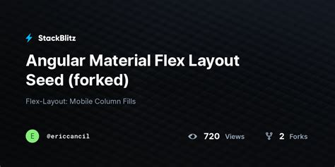 Angular Material Flex Layout Seed Forked Stackblitz