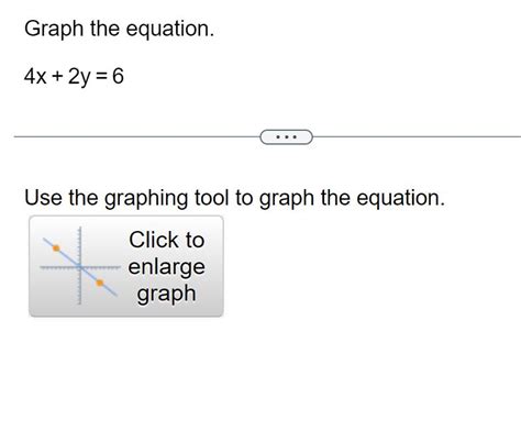 solved graph the equation 4x 2y 6 use the graphing tool to