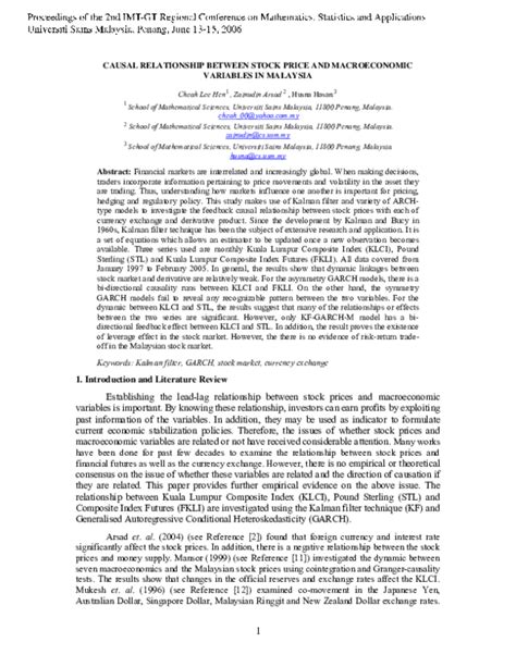Pdf Causal Relationship Between Stock Price And Macroeconomic