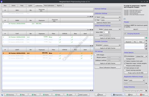 Pixinsight Weighted Batch Preprocessing Script Pixinsight Weighted Batch Preprocessing Script